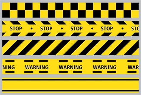 Premium Vector Set Of Warning Tapes Isolated On White Background