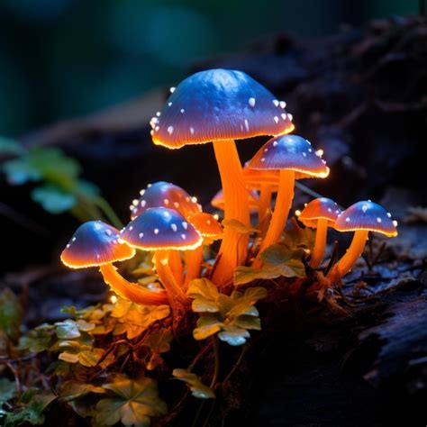 Premium Photo Enchanting Glowing Forest Fungi
