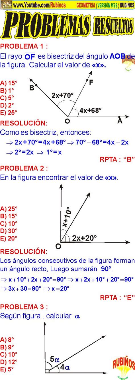 Ejercicios Resueltos De Ngulos Geom Tricos