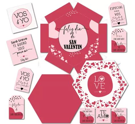 Kit Imprimible Caja Explosiva San Valent N Enamorados