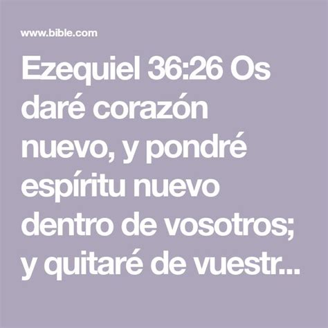 Ezequiel Os Dar Coraz N Nuevo Y Pondr Esp Ritu Nuevo Dentro De