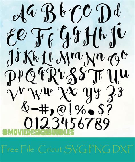 SWEET ALPHABET FREE DESIGNS SVG PNG DXF FOR CRICUT Movie Design Bundles