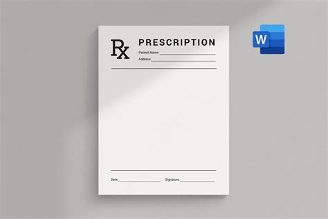 Blank Prescription Pad Pdf Print File Png File Microsoft Etsy