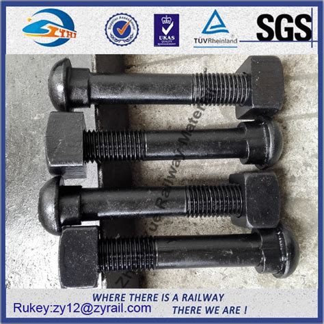 Railway High Tensile Oval Neck Black Oxide Fish Bolts 8 8 10 9 With Nut