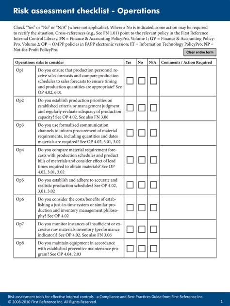 Operational Risk Assessment Template Fill Out Sign Online Dochub