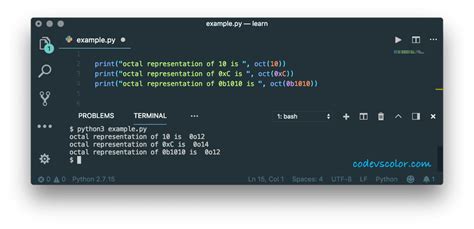 python program to convert an integer number to octal codevscolor