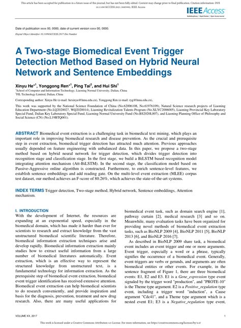 pdf a two stage biomedical event trigger detection method based on hybrid neural network and