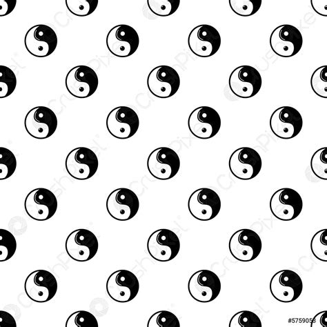 Yin Yang Symbol Taoism Pattern Vector Seamless Stock Vector