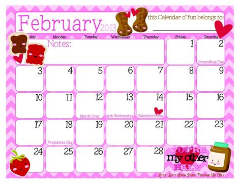 Cute Printable Calendars