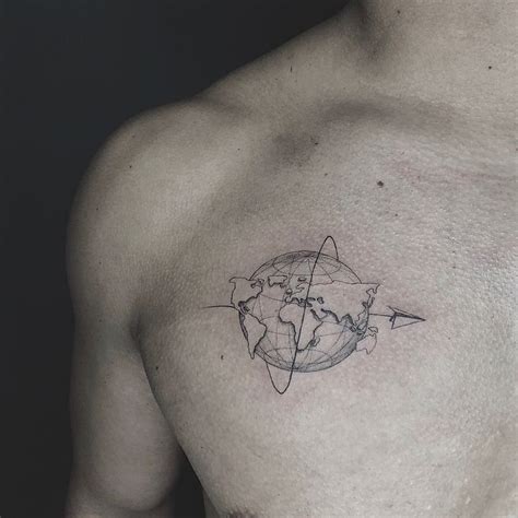 Fineline World Tattoo Mapa Del Mundo Tatuajes Tatuajes De Mapa