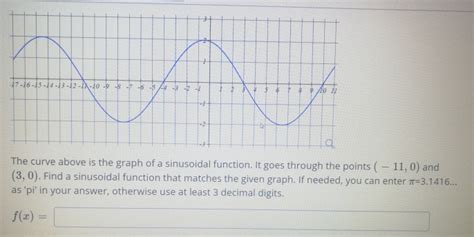 solved the curve above is the graph of a sinusoidal function it goes through the points 11 0