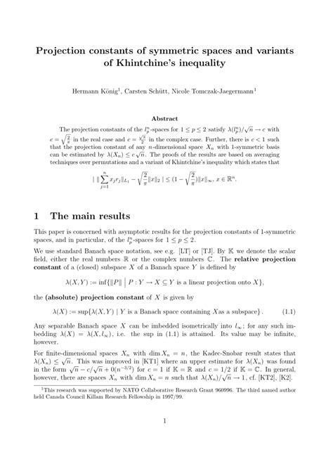 pdf projection constants of symmetric spaces and variants of khintchine s inequality