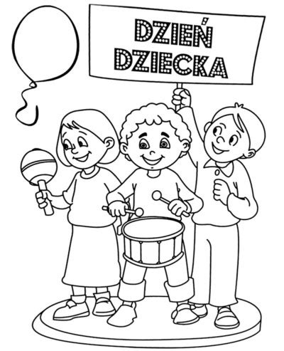 Kolorowanki do wydruku Dzień Dziecka malowanka laurka