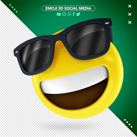 Emoji Lunettes De Soleil 3d Et Un Sourire Montrant Les Dents