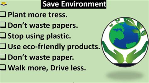 Ways To Save Environment Lines On How To Save The Environment