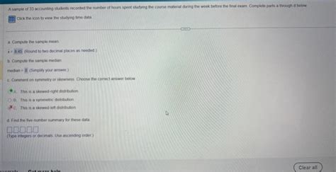 solved d find the five number summary for these data type