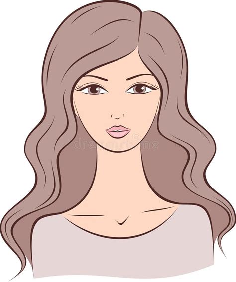 Woman With Long Hair Stock Vector Illustration Of Eyebrows