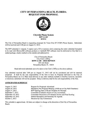 Fillable Online Fbfl CITY OF FERNANDINA BEACH FLORIDA REQUEST FOR