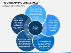 Five Overlapping Circle Stages Powerpoint Presentation Slides Ppt