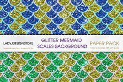 Glitter Mermaid Sparkling Scales Digital Paper