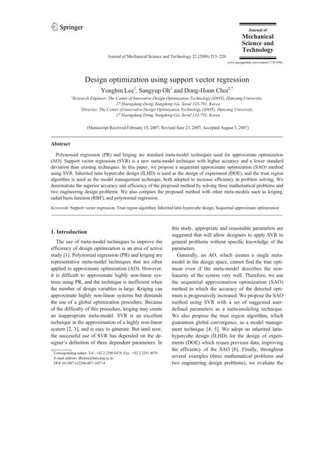 pdf design optimization using support vector regression