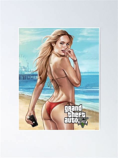 Grand Theft Auto V Gta Bikini Girl On Beach Poster For Sale By