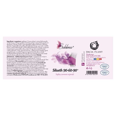 Silueth 90 60 90 Sublima 60 Comprimate Dacia Plant Farmacia Tei Online