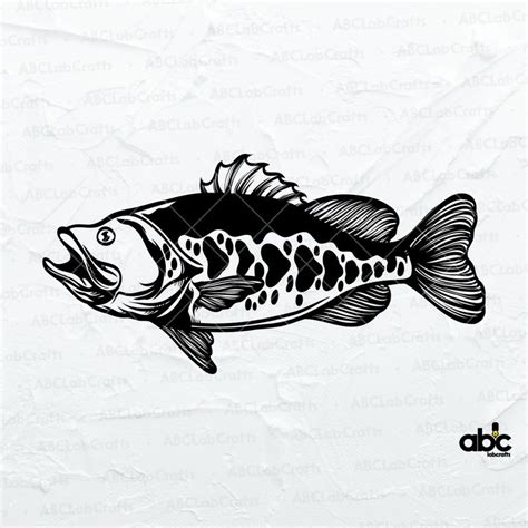 Bass Fishing Svg File Bass Cut Files Fishing Svg Bass Etsy