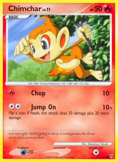 Pok Mon Platinum Supreme Victors Card Chimchar Standard Arcade