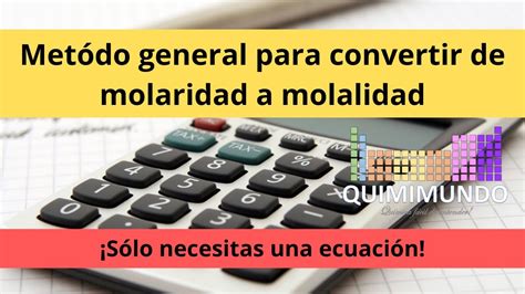 Cómo convertir de molaridad a molalidad en una sola ecuación YouTube