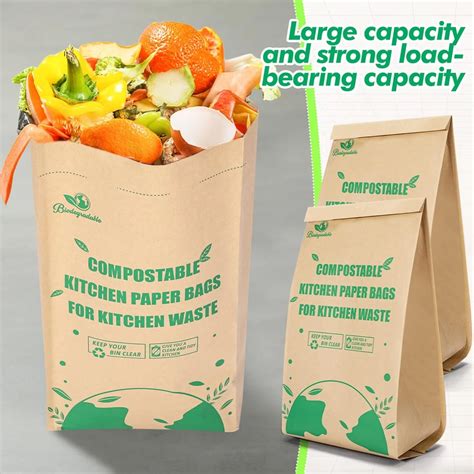 50 Lb Food Waste Disposable Compostable 100 Biodegradable Square