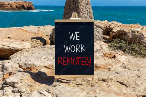 We Work Remotely Symbol Concept Words We Work Remotely On Beautiful