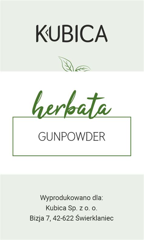 Kubica Zielona Herbata Li Ciasta Gunpowder G Ekspresowo Pl