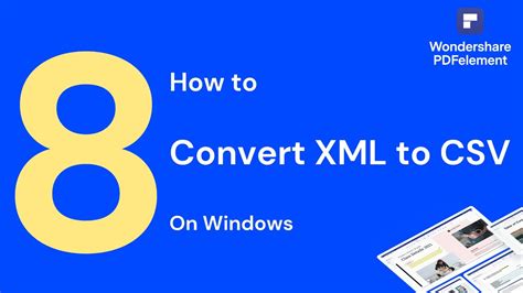 How To Convert Xml To Csv On Windows Pdfelement Youtube
