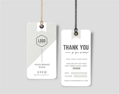 USE CUSTOMIZE This Editable Clothing Hang Tag Printable THIS IS A