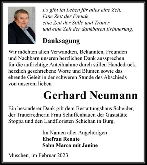 Traueranzeigen Von Gerhard Neumann Lr Online Trauer De