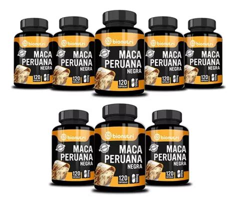 Kit 8x Maca Peruana Negra Premium 120 Capsulas 500mg Parcelamento Sem