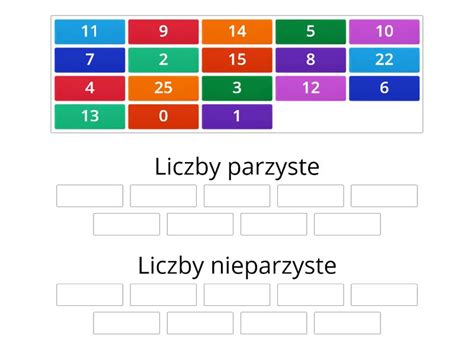Liczby Parzyste I Nieparzyste Group Sort