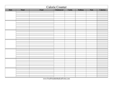 Printable Food Calorie Counter Chart Food Calorie Chart 59 OFF