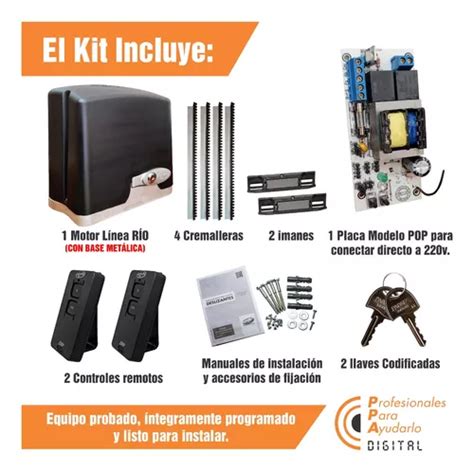 Kit Motor Porton Corredizo Rio Custom 500 Kilos 4 Metros Ppa En Venta