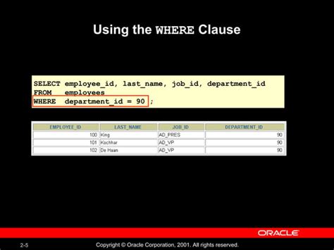 Restricting And Sorting Data Oracle Data Base PPT