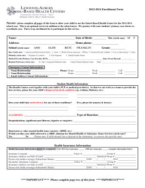 Fillable Online Parents Please Complete All Pages Of This Form To Allow