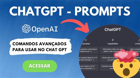ChatGPT Prompts Comandos Avançados para Usar na OpenAI Viu Só
