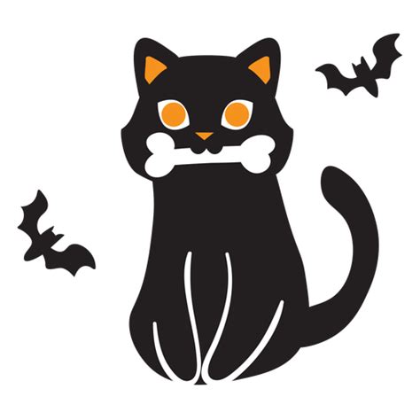 Diseño PNG Y SVG De Dibujos Animados De Gato Negro Para Camisetas
