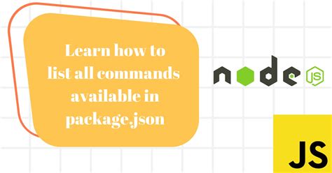 how to list all the commands available in package json