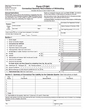 2013 Form CT DRS CT 941 Fill Online Printable Fillable Blank PdfFiller