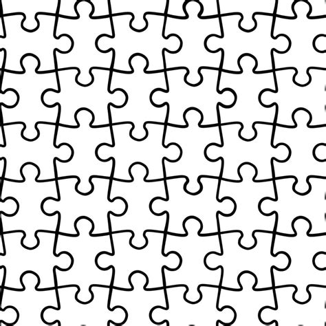 vector simple patrón sin costuras de rompecabezas en blanco y negro un
