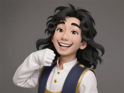 Premium AI Image Portrait Of Beautiful Cheerful Asian Man With Flying
