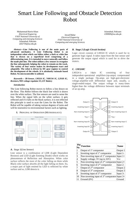 pdf smart line following and obstacle detection robot