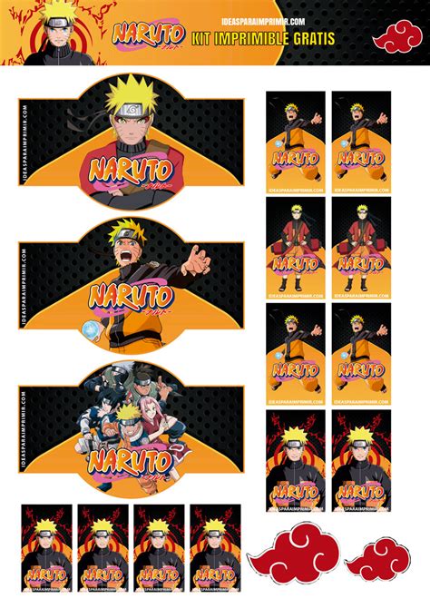 KIT de cumpleaños de NARUTO imprimible GRATIS Incluye 15 invitaciones